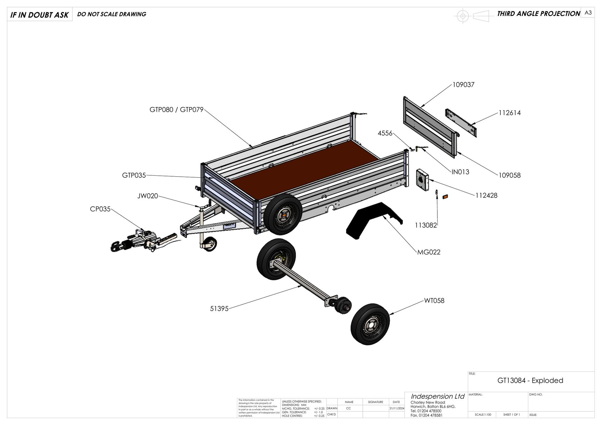 Indespension Braked 8' X 4' Single Axle Trailer | Indespension
